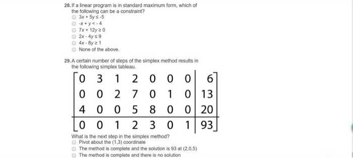 Solved 28.If a linear program is in standard maximum form, | Chegg.com