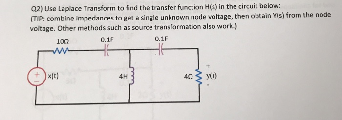 Solved Q2) Use Laplace Transform to find the transfer | Chegg.com