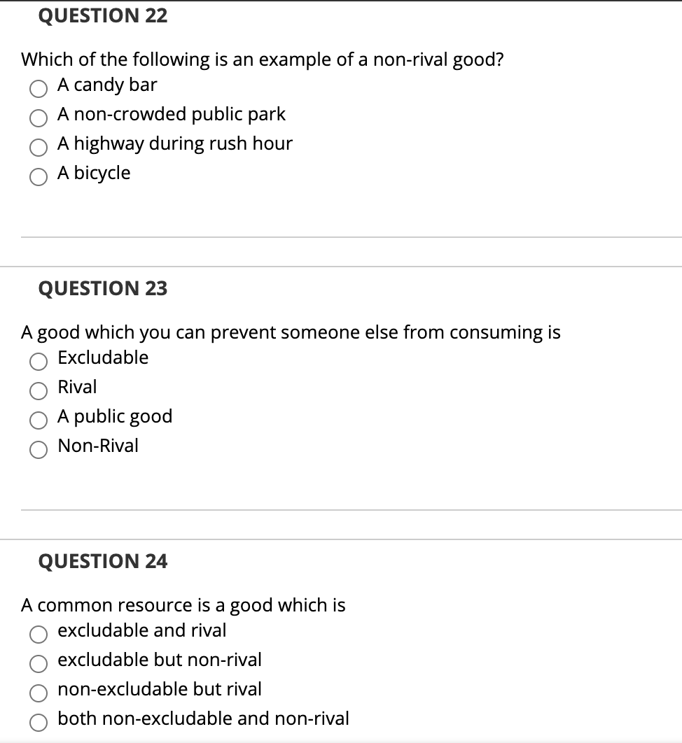 Solved QUESTION 22 Which of the following is an example of a | Chegg.com