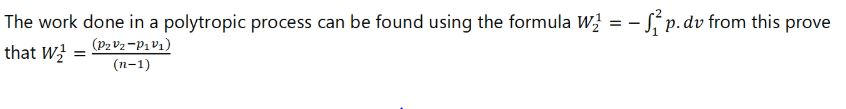 Solved The work done in a polytropic process can be found | Chegg.com