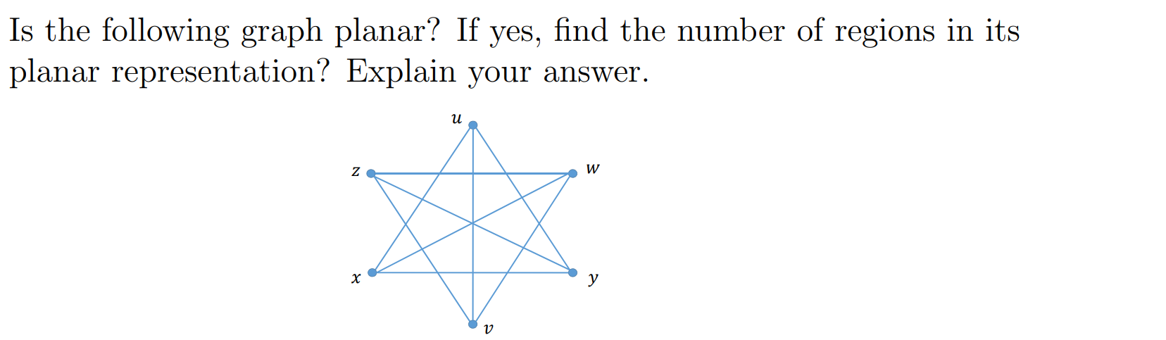 Solved Is the following graph planar? If yes, find the | Chegg.com