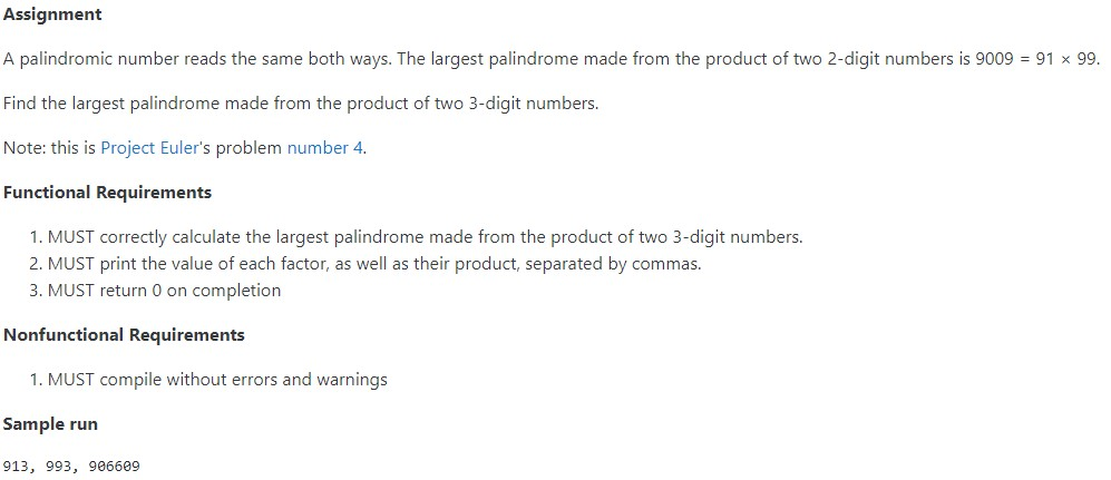 Solved Assignment A palindromic number reads the same both | Chegg.com