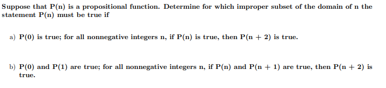 Solved Suppose that P(n) is a propositional function. | Chegg.com