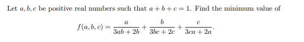 Solved Let a, b, c be positive real numbers such that | Chegg.com