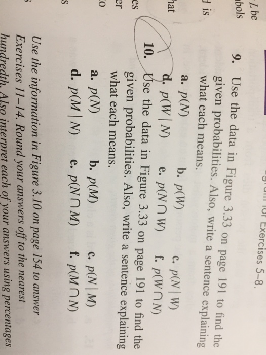 Solved Bols Exercises 5 8 9 Use The Data In Figure 333 On 