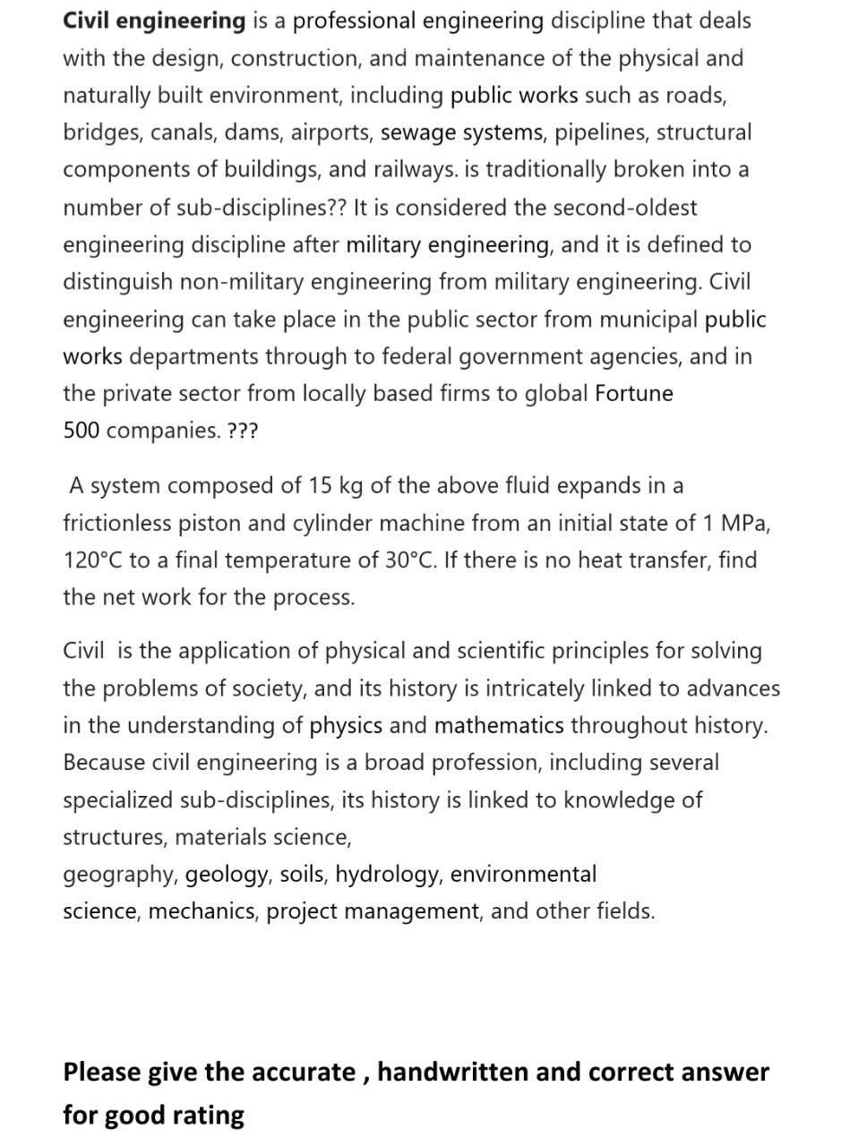 Solved Civil engineering is a professional engineering | Chegg.com