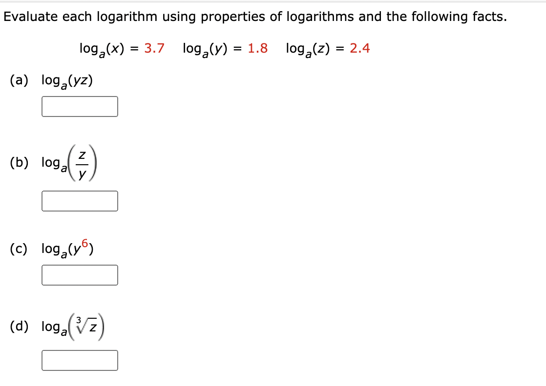 Solved Evaluate each logarithm using properties of | Chegg.com