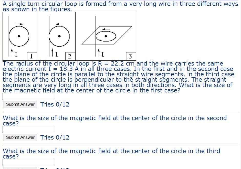 Solved A single turn circular loop is formed from a very | Chegg.com