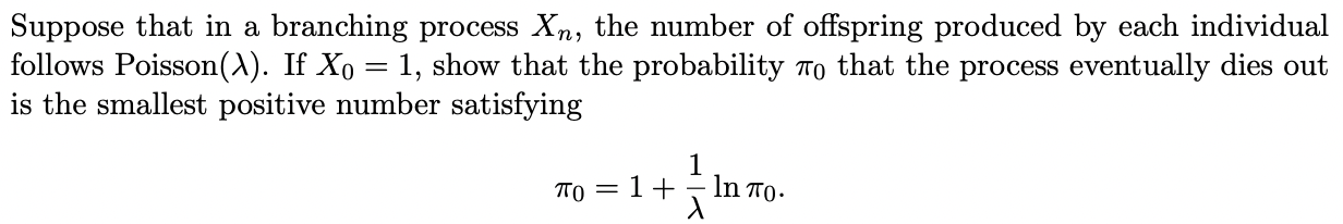 Suppose that in a branching process Xn, the number of | Chegg.com
