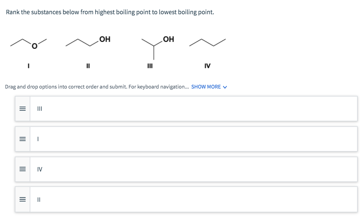Solved Rank the substances below from highest boiling point | Chegg.com
