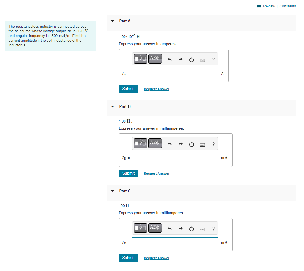 Solved The resistanceless inductor is connected across the | Chegg.com