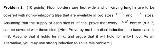 Solved Problem 2. (10 points) Floor borders one foot wide | Chegg.com