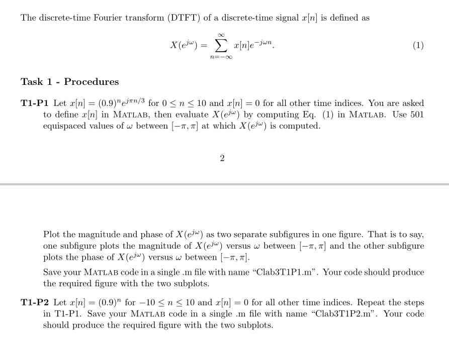 Solved The discrete-time Fourier transform (DTFT) of a | Chegg.com