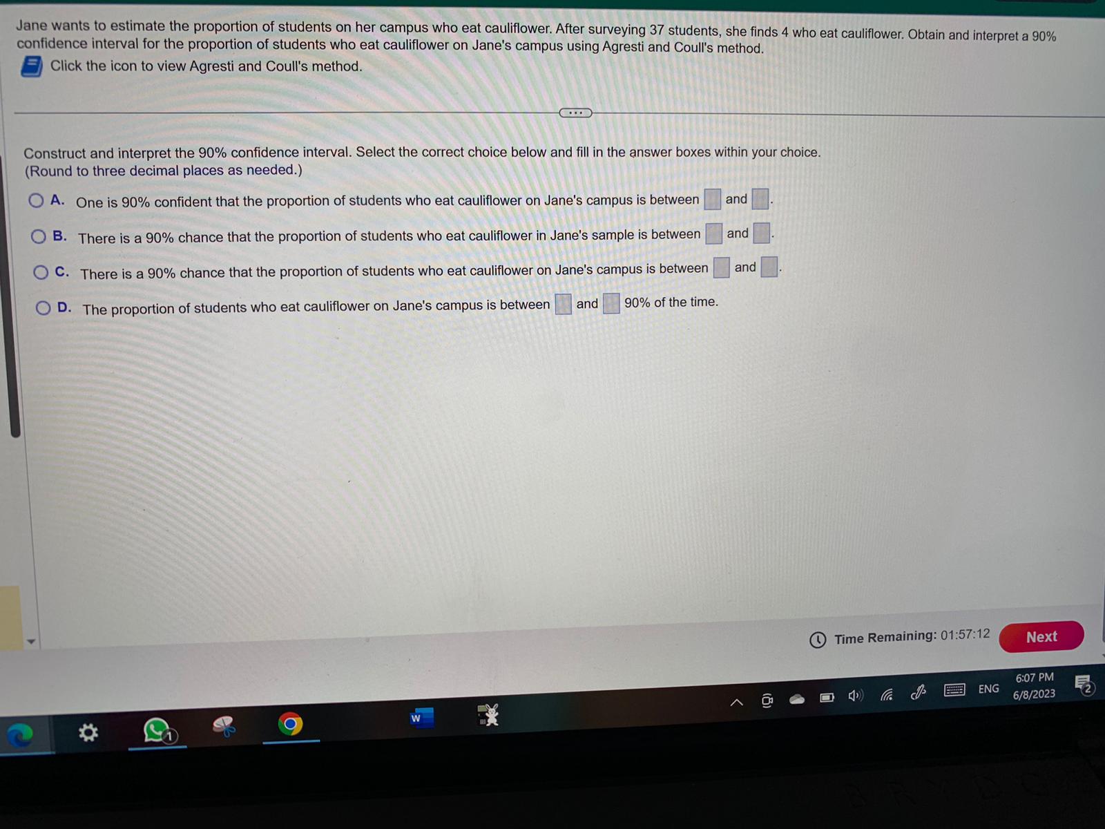 Solved Jane wants to estimate the proportion of students on | Chegg.com