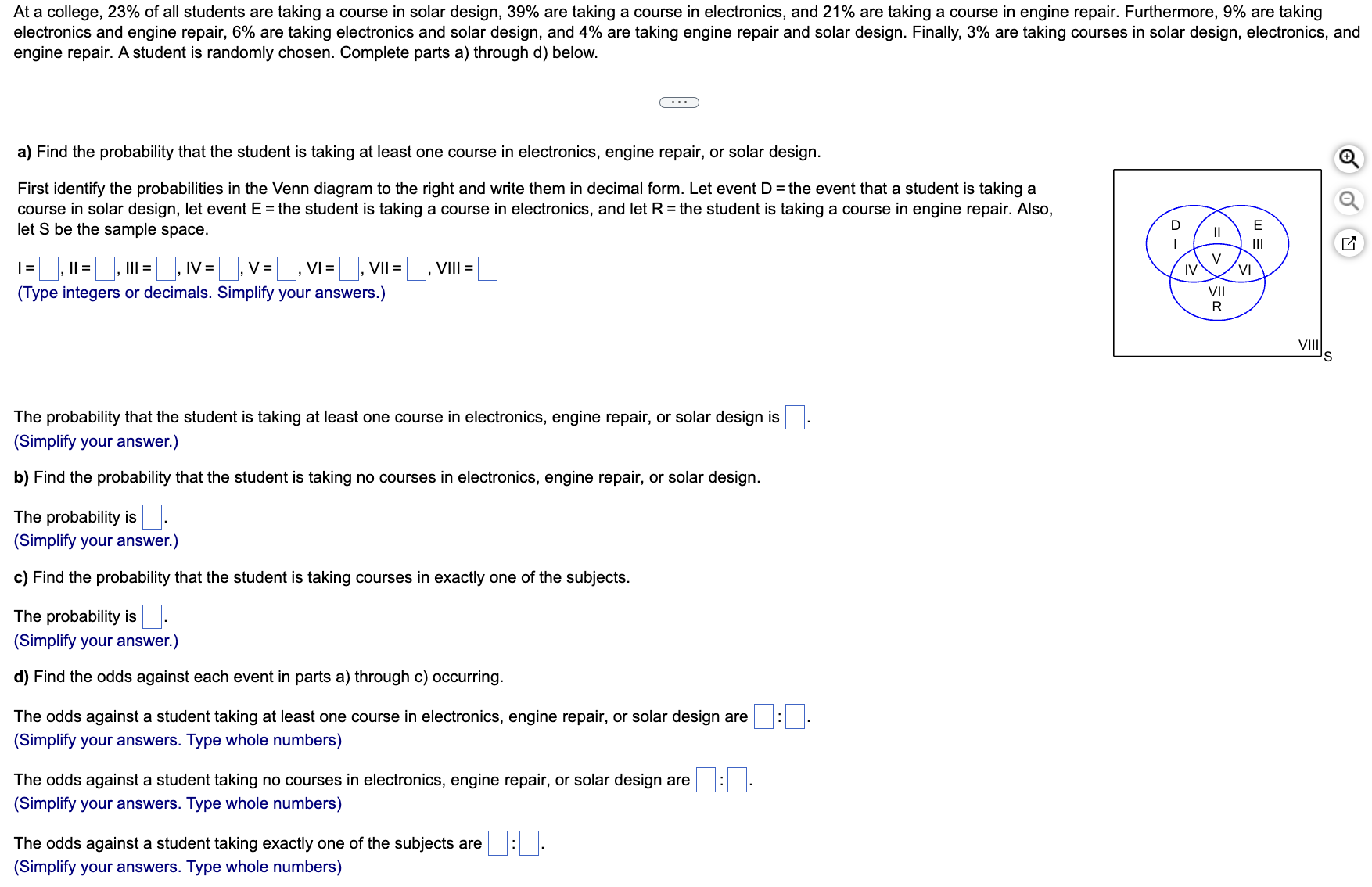 Solved At a college, 23% of all students are taking a course | Chegg.com