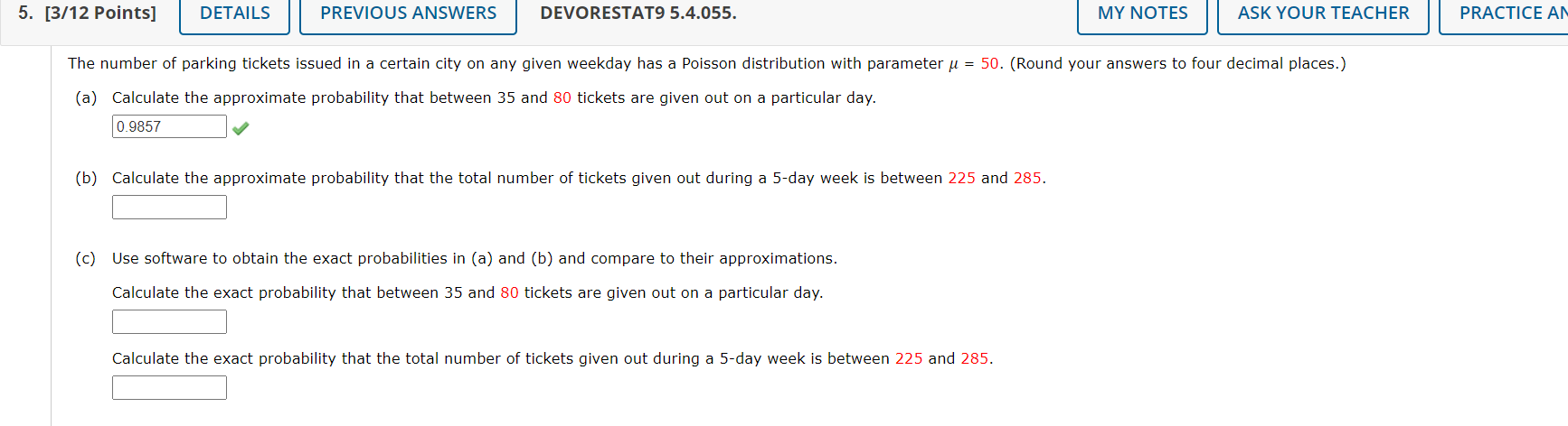 Solved 5. [3/12 Points] DETAILS PREVIOUS ANSWERS DEVORESTAT9 | Chegg.com