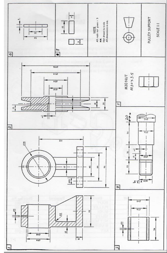 Given: An isometric view of a PULLEY SUPPORT | Chegg.com