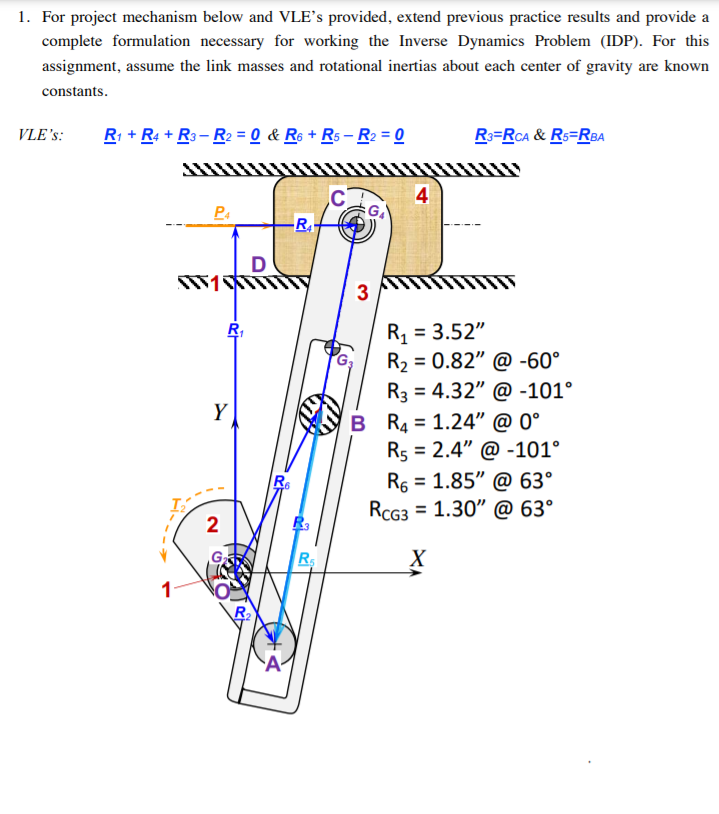 Solved 1. For project mechanism below and VLE's provided, | Chegg.com