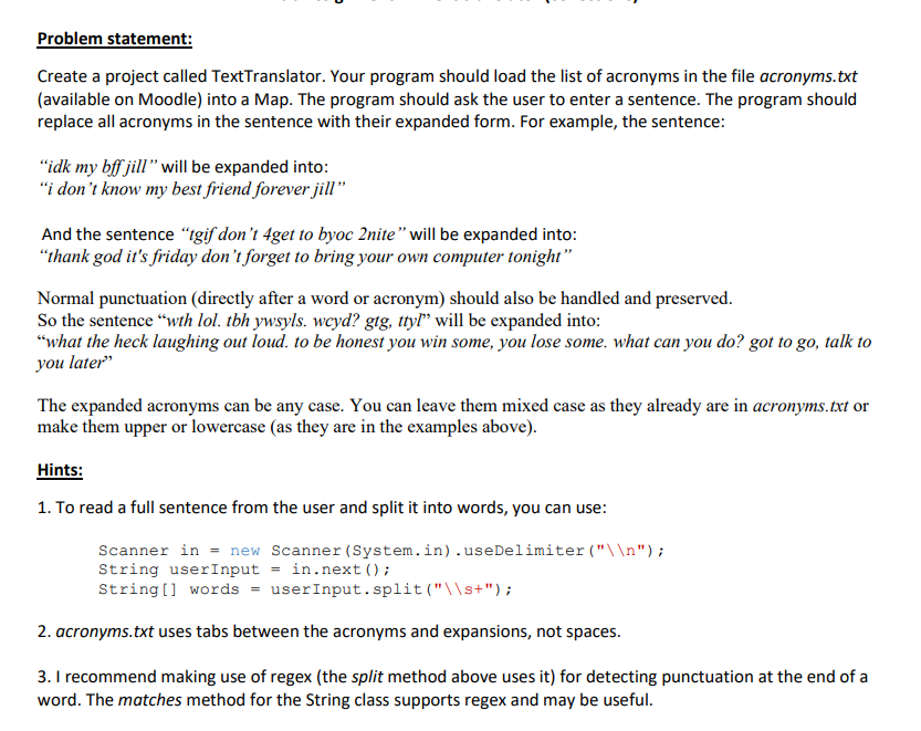 Solved Problem statement: Create a project called | Chegg.com