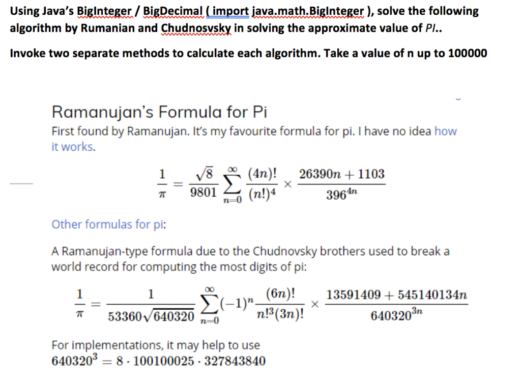 BigDecimal import i Using Java's | Chegg.com
