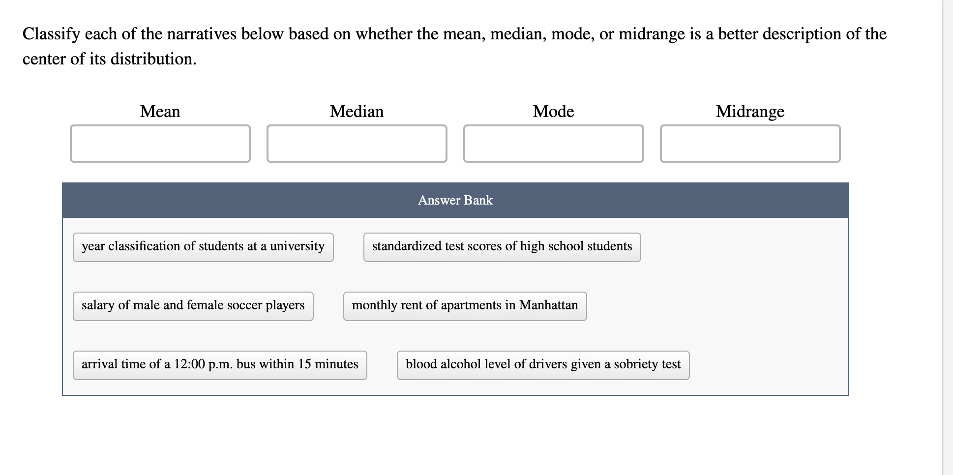Solved a Classify each of the narratives below based on | Chegg.com