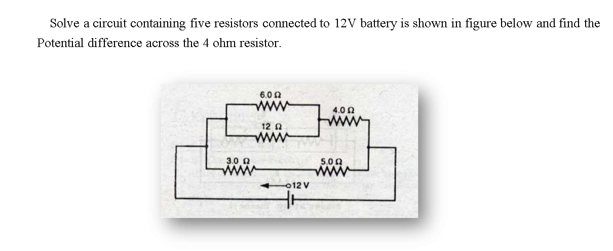 Solved Solve a circuit containing five resistors connected | Chegg.com