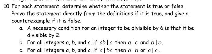 Solved 10. For each statement, determine whether the | Chegg.com