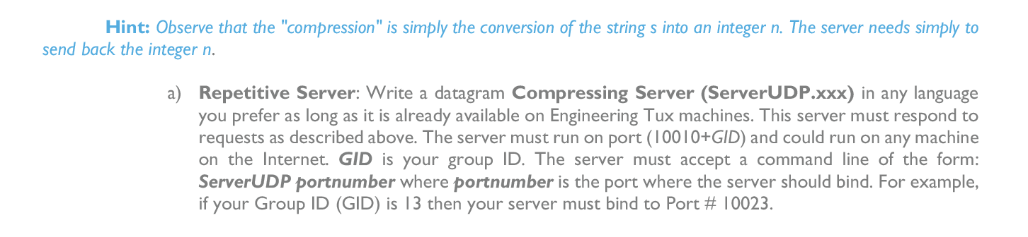 What you need to do: 1. Implement a simple UDP | Chegg.com
