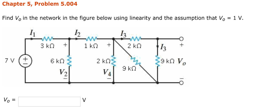 Solved Chapter 5, Problem 5.004 Find VO in the network in | Chegg.com