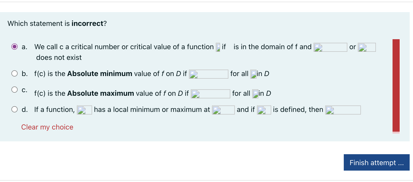 Which statement is incorrect? a. We call c a critical | Chegg.com