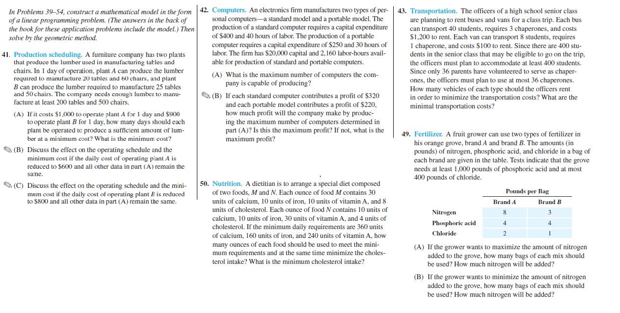 Solved In Problems 39-54, construct a mathematical model in | Chegg.com