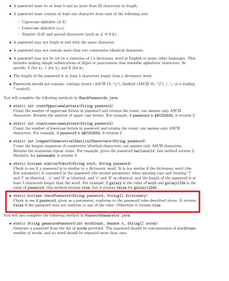 static boolean checkPassword(String password, | Chegg.com