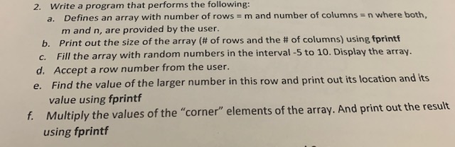 USE MATLAB ONLYWrite a program that performs the | Chegg.com