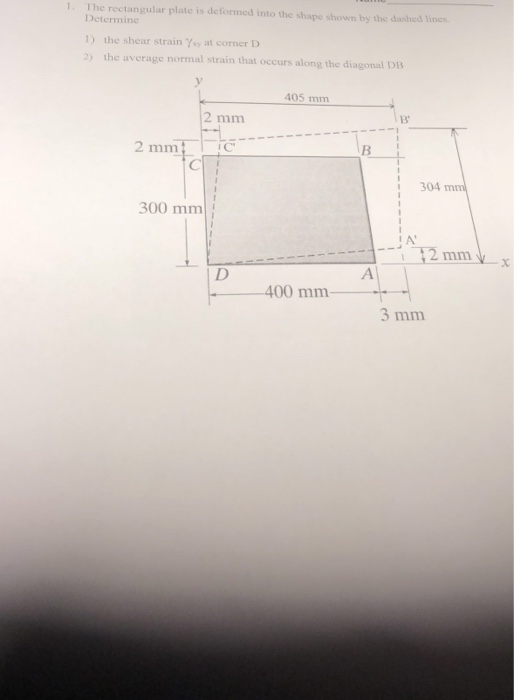 Solved The rectangular plate is deformed into the shape | Chegg.com