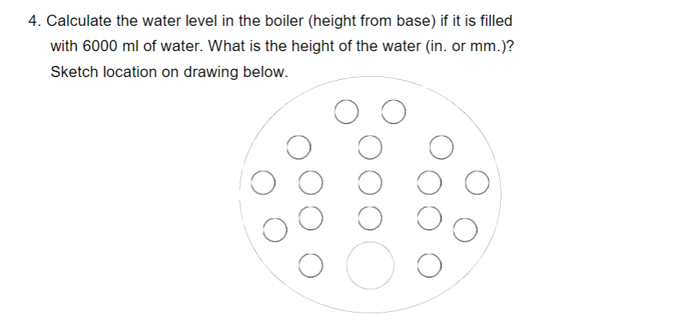 4. Calculate the water level in the boiler (height | Chegg.com