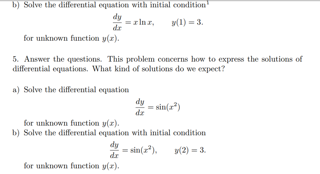 Solved b) Solve the differential equation with initial | Chegg.com