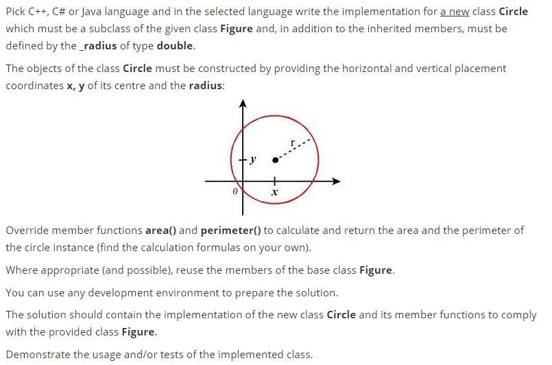 Solved Java abstract class Figure { // placement coordinates | Chegg.com