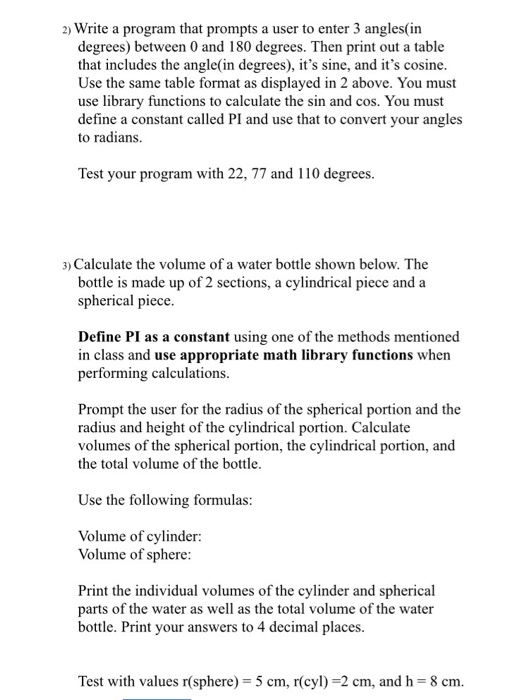 Solved 2) Write a program that prompts a user to enter 3 | Chegg.com