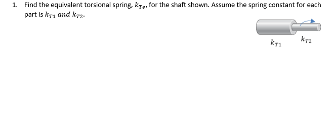 Solved 1. Find the equivalent torsional spring, kte, for the | Chegg.com