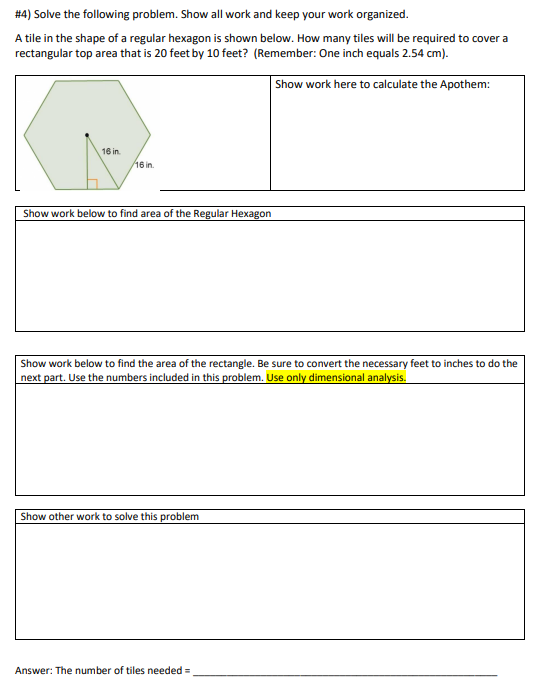 Solved \#4) Solve the following problem. Show all work and | Chegg.com
