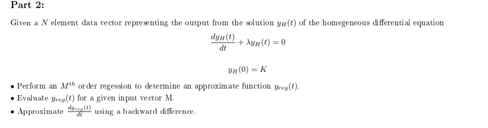 Part 2: Given a N element data vector representing | Chegg.com