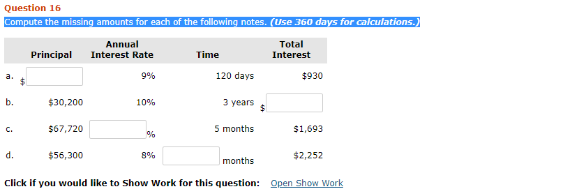 Solved Question 16 Compute the missing amounts for each of | Chegg.com