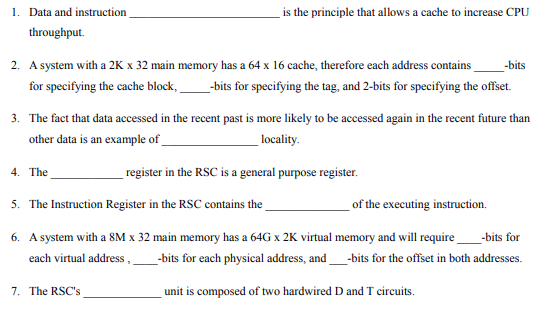 Solved 1. Data and instruction _________________________ is | Chegg.com