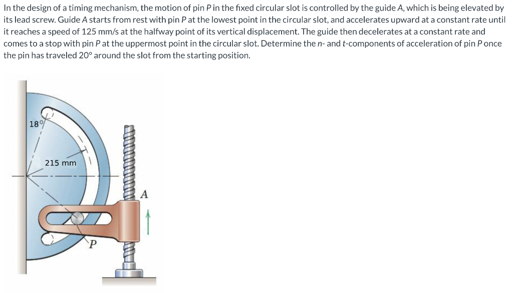 Solved In the design of a timing mechanism, the motion of | Chegg.com