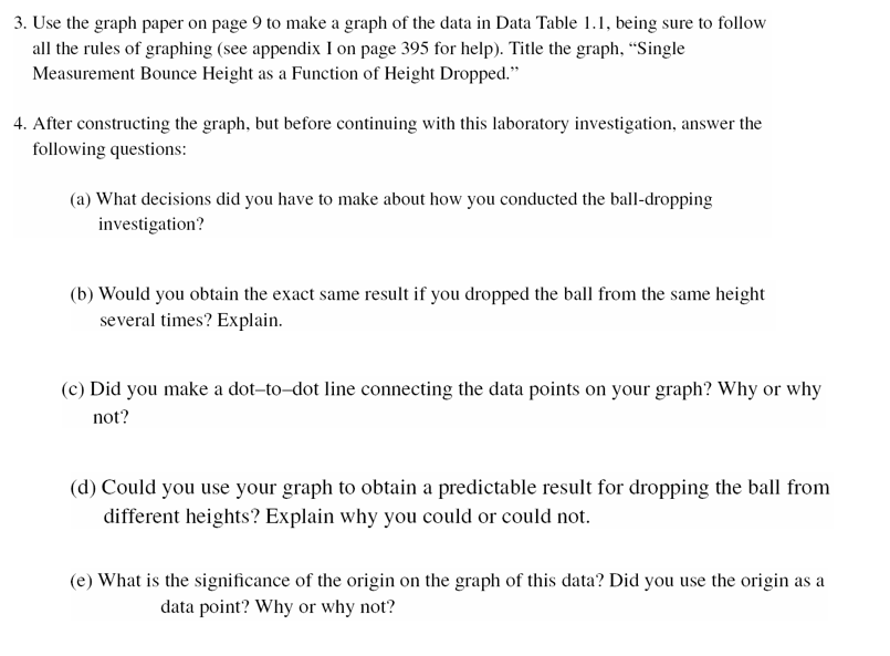 Solved Experiment 1: Graphing Introduction The purpose of | Chegg.com
