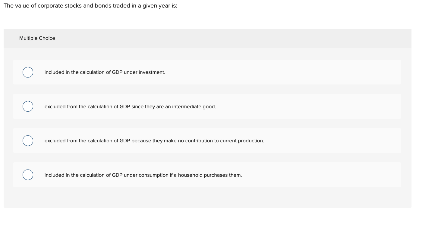 Solved Real GDP is calculated using: Multiple Choice base | Chegg.com