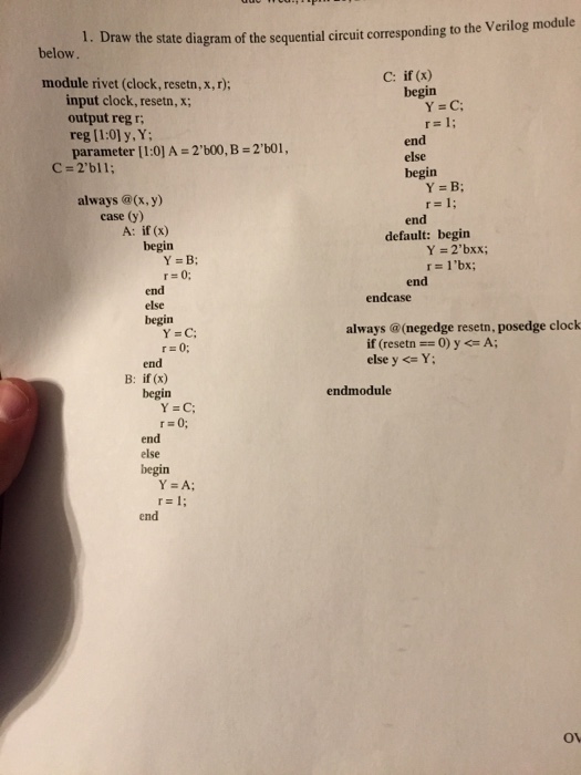 Solved Draw The State Diagram Of The Sequential Circuit 