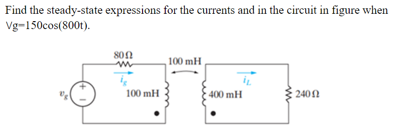 Solved Find the steady-state expressions for the currents | Chegg.com