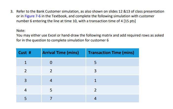 Solved Refer to the Bank Customer simulation, as also shown | Chegg.com