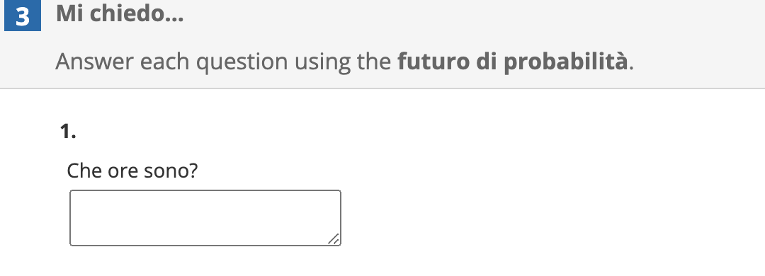Answer each question using the futuro di probabilità. | Chegg.com